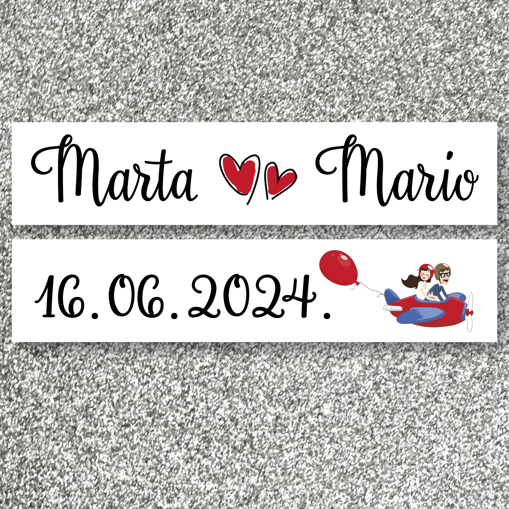 Svadbene auto tablice 30g - Pozivnice La Linea