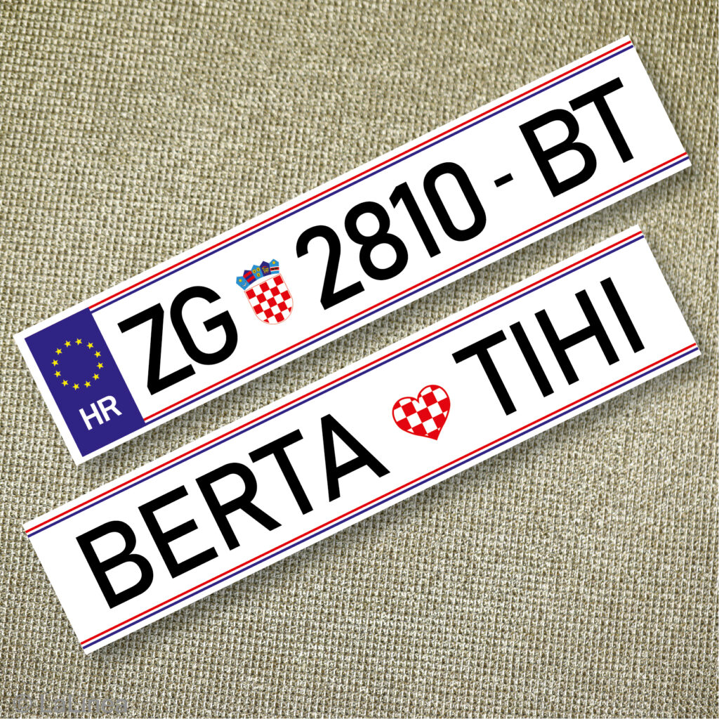 Svadbene auto tablice 67E - Pozivnice La Linea