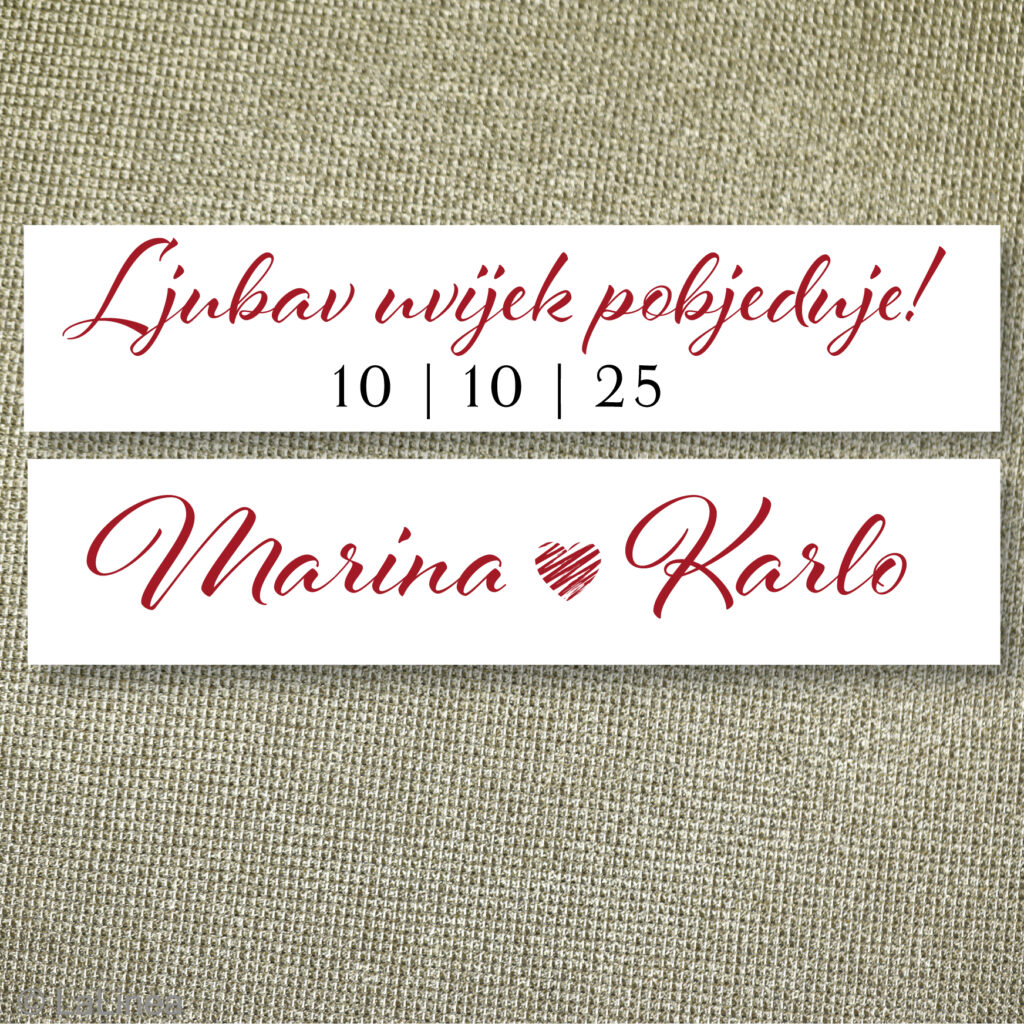 Svadbene auto tablice 47E - Pozivnice La Linea